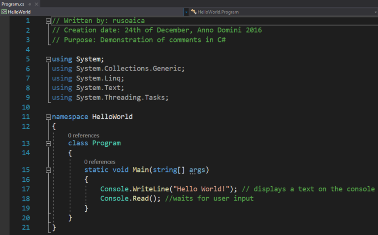 Short introduction to Comments in C# - Follow the white rabbit Follow ...